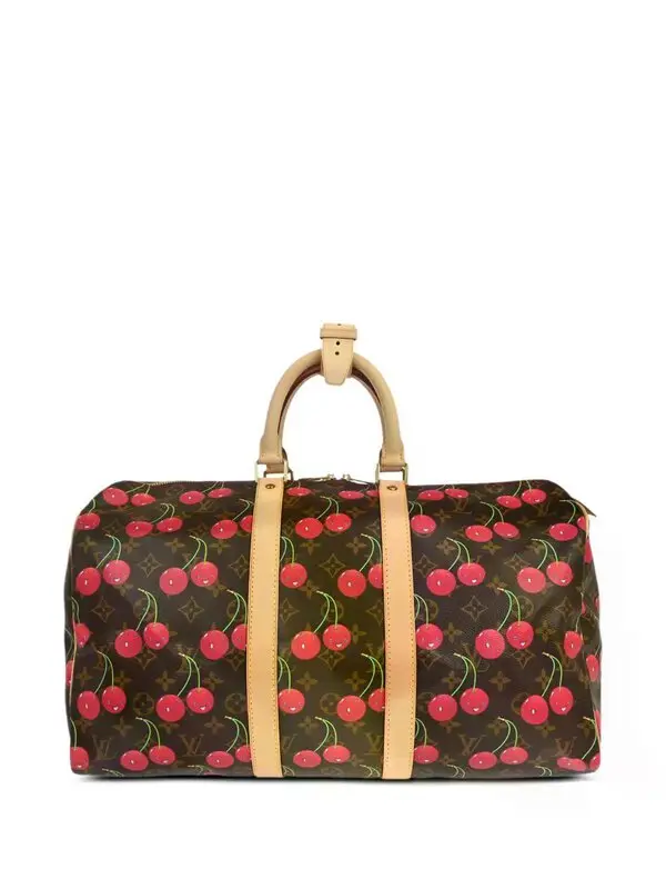 LOUIS VUITTON Monogram Cherry Keepall Travel Bag - Brown