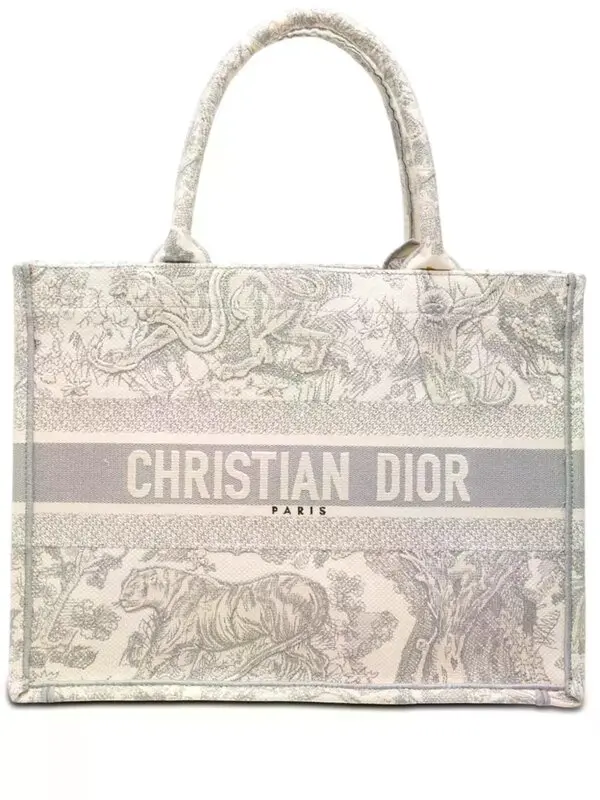 Dior Medium Toile De Jouy Book Tote Bag - Grey