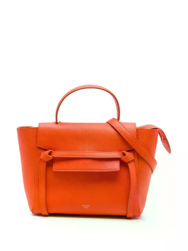 Celine Micro Grained Calfskin Belt Bag Satchel - Orange