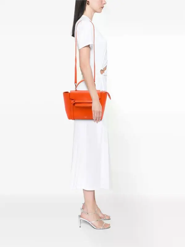 Celine Micro Grained Calfskin Belt Bag Satchel - Orange