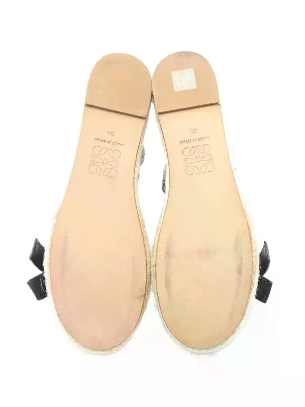Loewe Leather Gate Espadrille Platform Sandals - Black