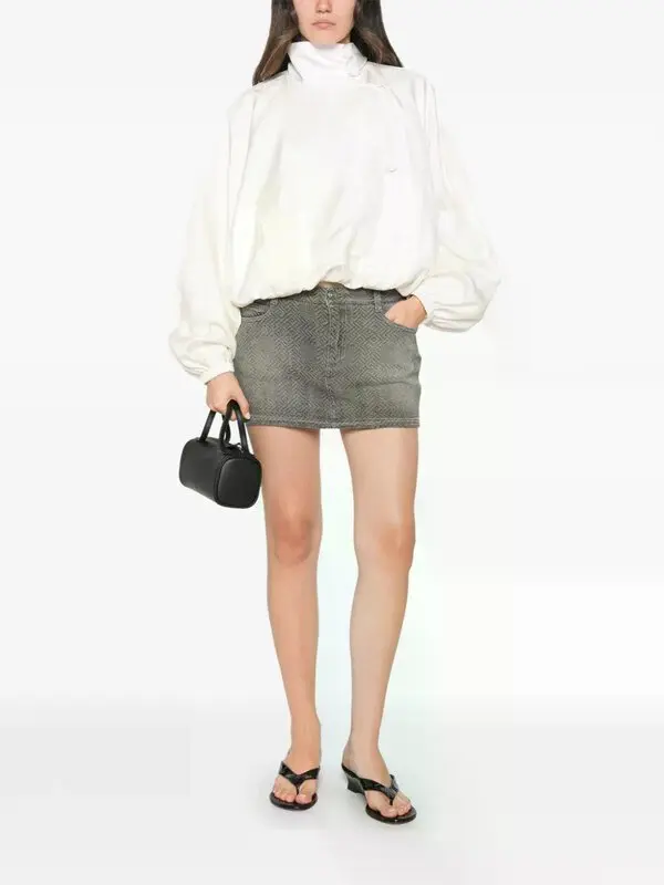 Ermanno Scervino Herringbone-pattern Mini Denim Skirt