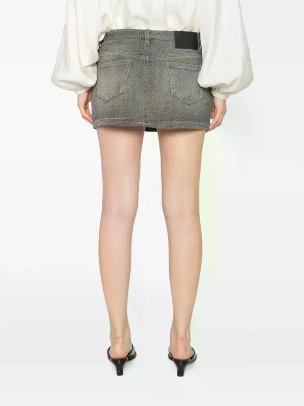 Ermanno Scervino Herringbone-pattern Mini Denim Skirt