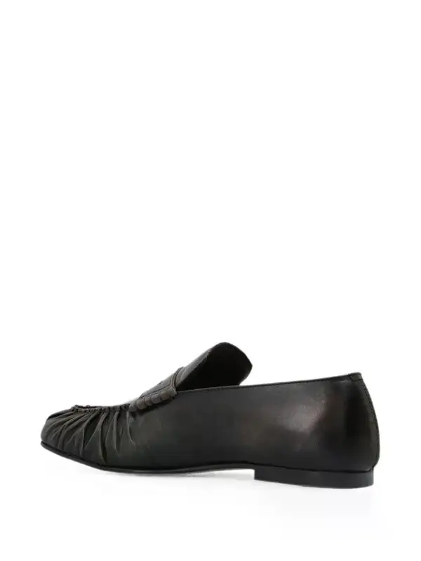 ALOHAS Aven Ruched Leather Loafers