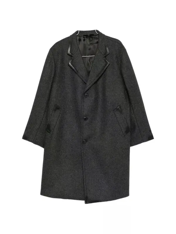 Prada Leather-trimmed Single-breasted Coat