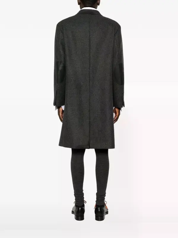 Prada Leather-trimmed Single-breasted Coat