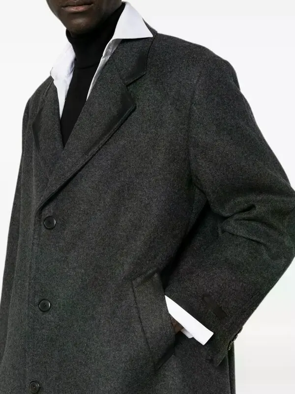Prada Leather-trimmed Single-breasted Coat