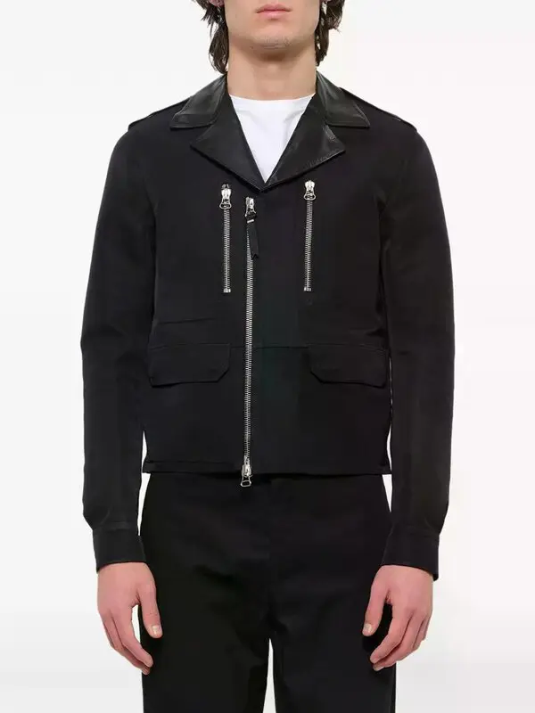LANVIN Leather-trim Zip-up Jacket