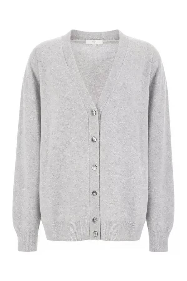 Malo Fine-knit Cashmere Cardigan - Grey