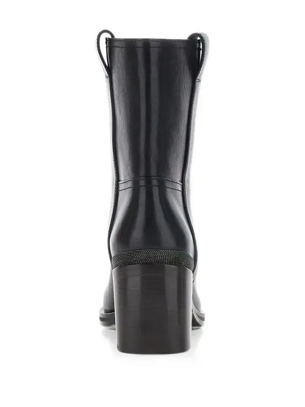 Brunello Cucinelli Monili-chain Leather Ankle Boots