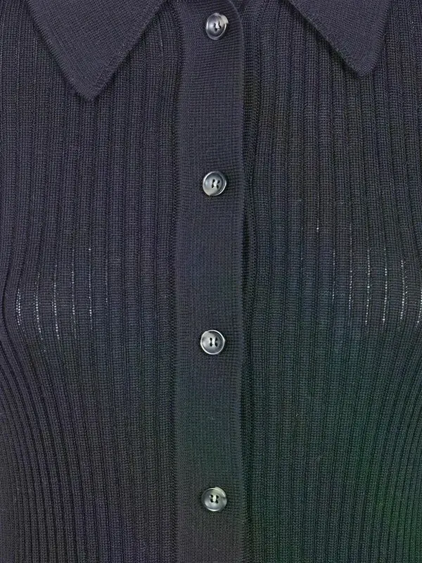 NUUR Ribbed-knit Button-up Shirt