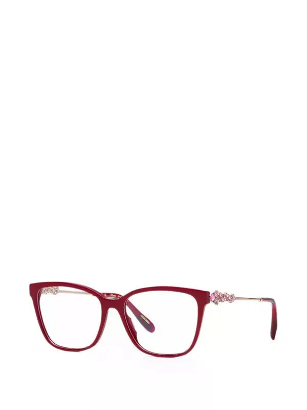 Chopard Crystal-embellished Square-frame Glasses - Red