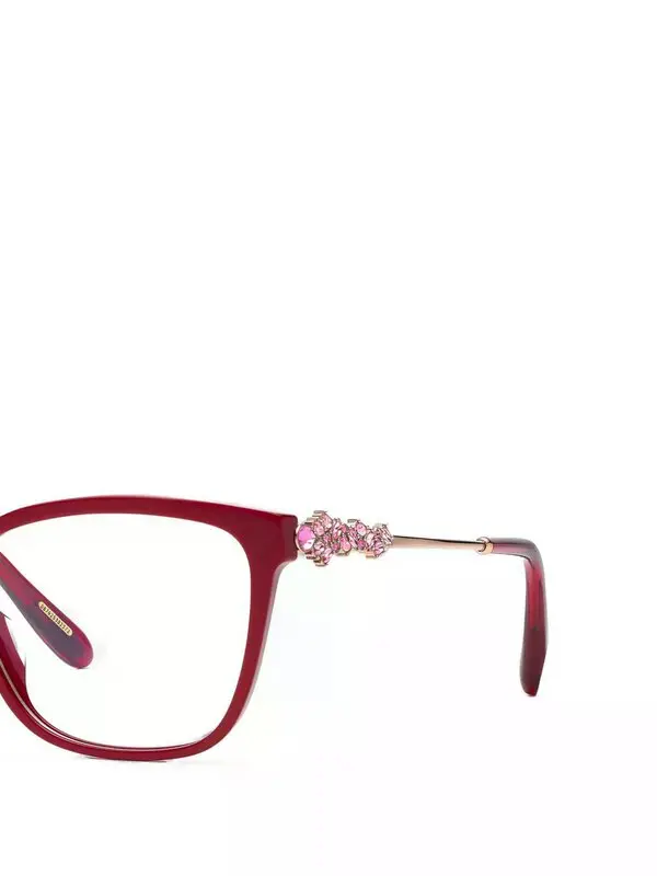 Chopard Embellished Square-frame Eyeglasses - Red