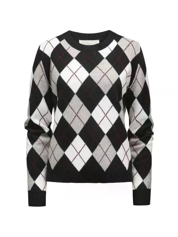 LISA YANG Argyle-knit Cashmere Sweater - Black