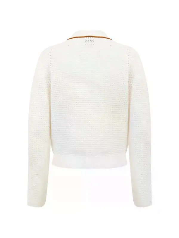 Casablanca Waffle Knit Zip Jacket - White