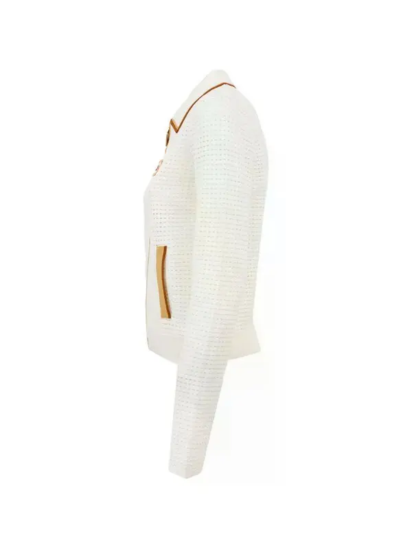 Casablanca Waffle Knit Jacket With Contrasting Trim
