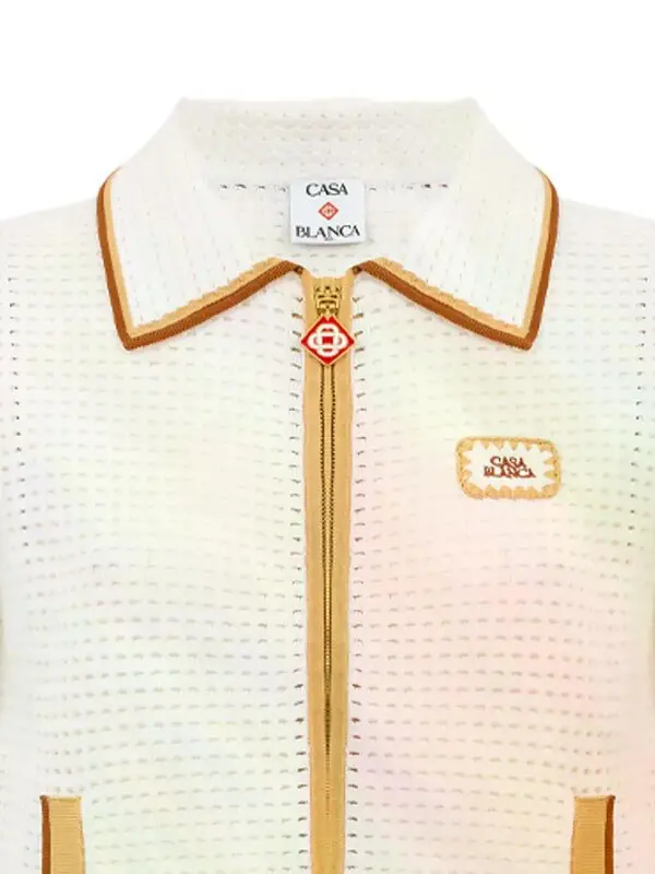 Casablanca Waffle Knit Jacket With Contrasting Trim