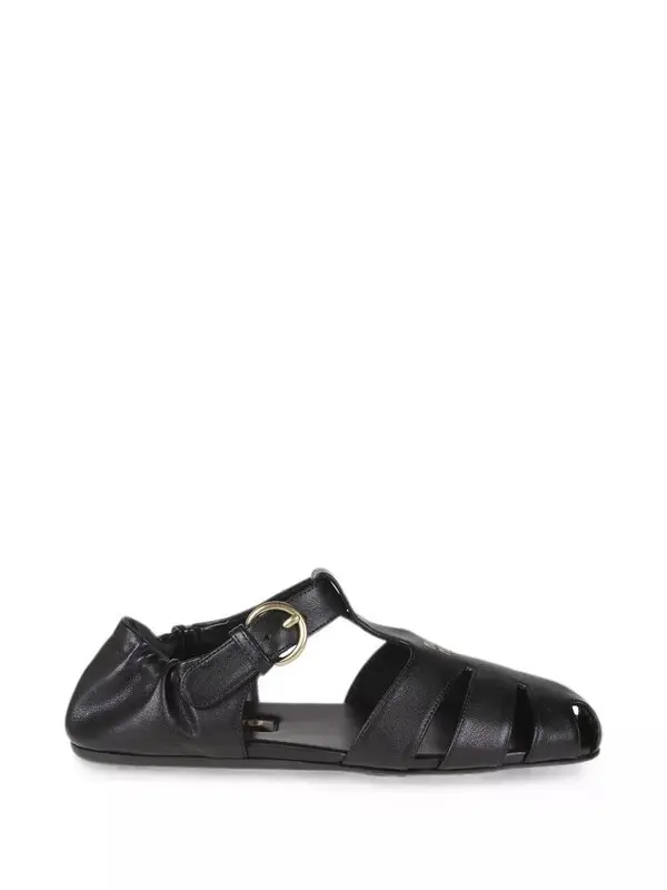 Miu Miu Logo-lettering Caged Sandals - Black