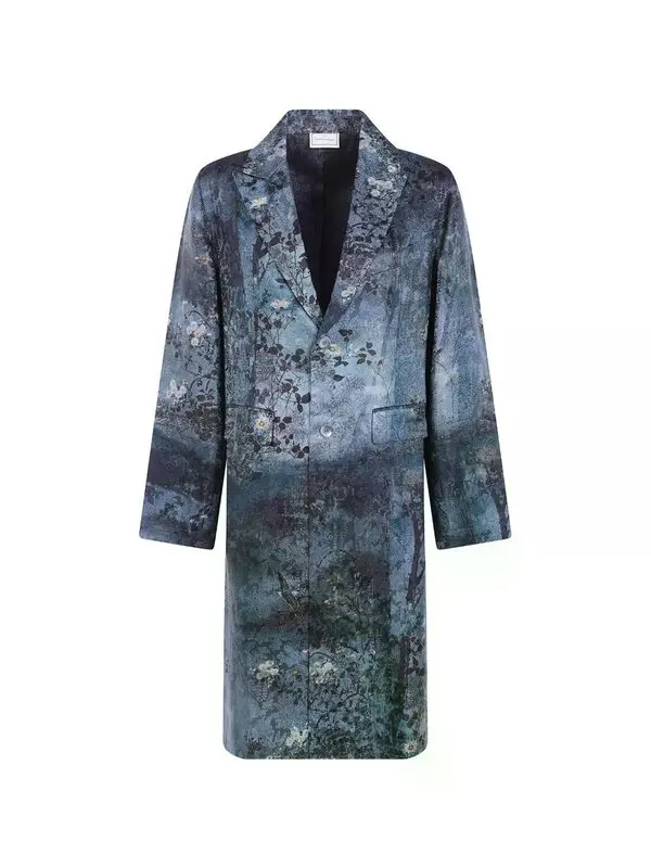 PIERRE-LOUIS MASCIA Floral-print Coat - Blue