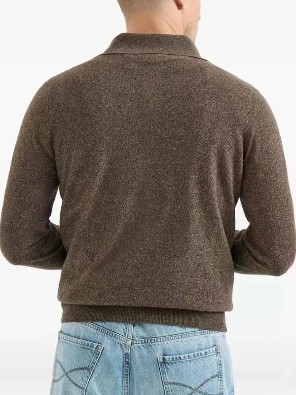 Brunello Cucinelli Mouliné Cashmere Knit Polo