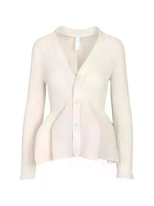 CFCL Pottery Peplum-hem Cardigan - Neutrals