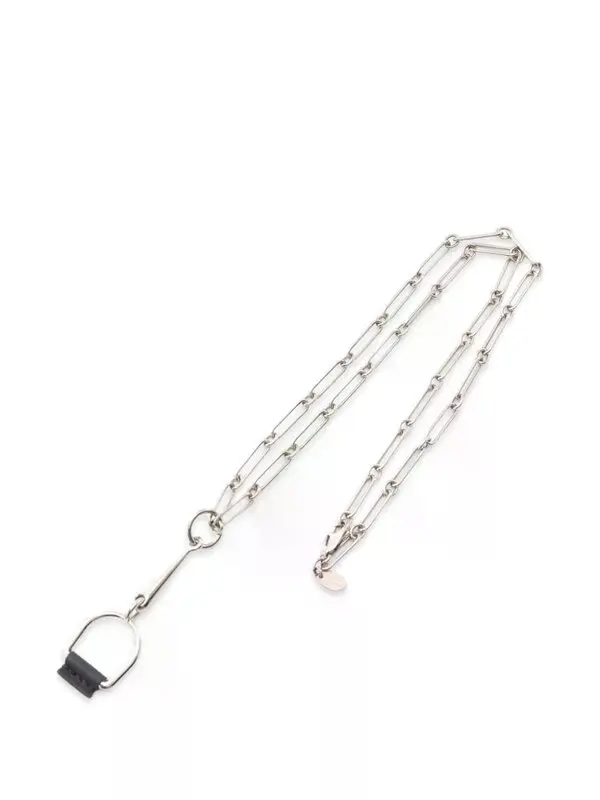 Hermès Tone Stirrup Pendant Necklace - Silver