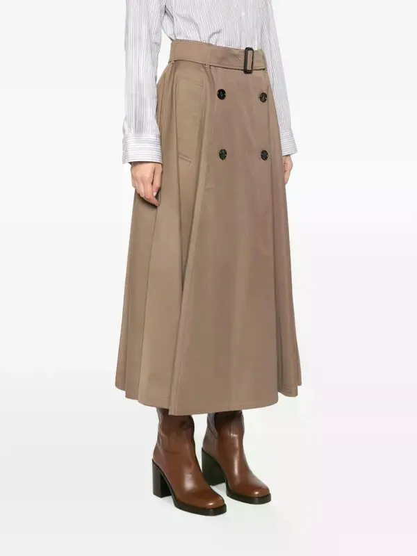 Burberry Double-breasted Belted Skirt
