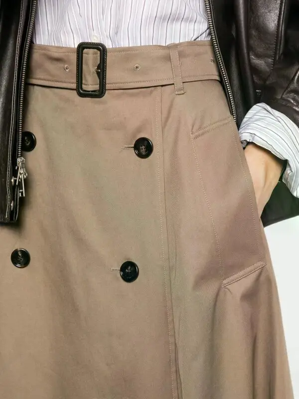 Burberry Double-breasted Belted Skirt