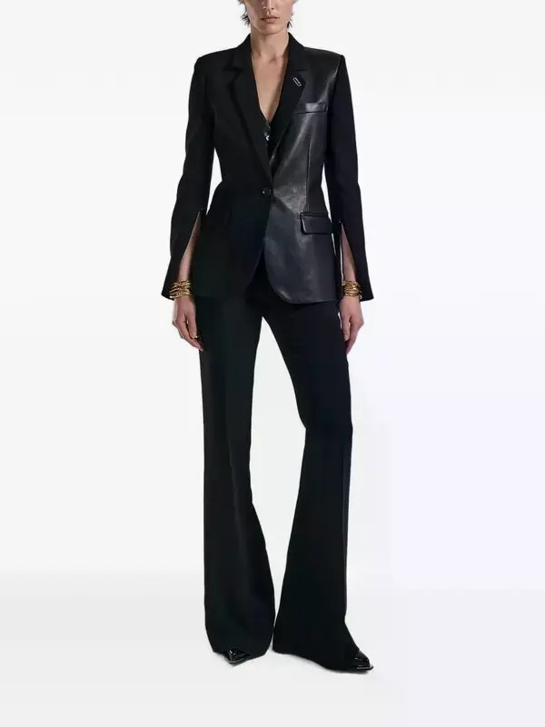 Barbara Bui Crepe Leather-panel Blazer