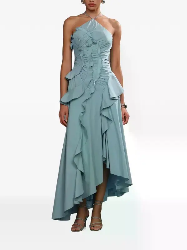 AMUR Ottavia Ruffled Asymmetric Dress