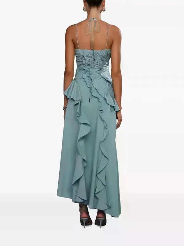 AMUR Ottavia Ruffled Asymmetric Dress