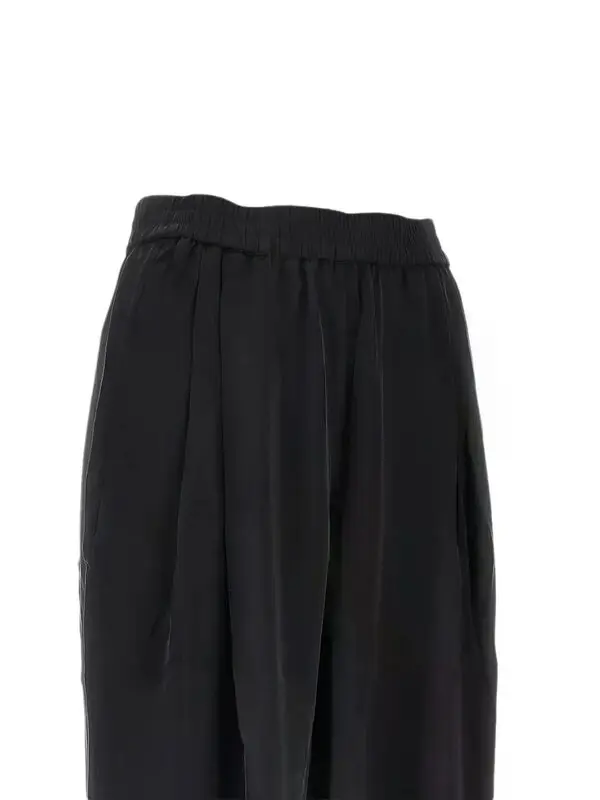 Andamane Pleated Ankle-tie Balloon Silhouette Trousers - Black
