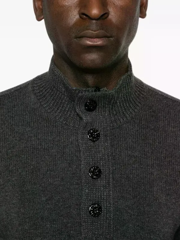 Stone Island Logo-patch Button-up Polo Shirt