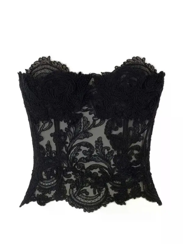 Ermanno Scervino Lace-overlay Corset Top - Black