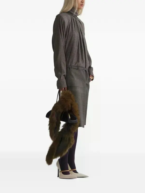 MUGLER Midi Hybrid Shirt Dress - Grey