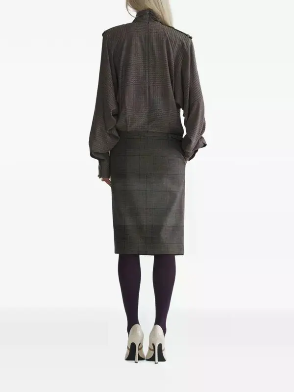 MUGLER Midi Hybrid Shirt Dress - Grey