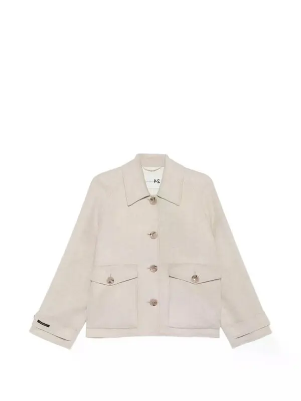 MANZONI 24 Button-up Patch-pocket Jacket - Neutrals