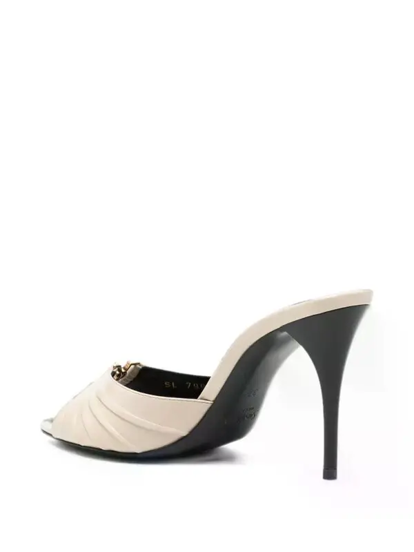 Saint Laurent Babylon Ruched Leather Sandals