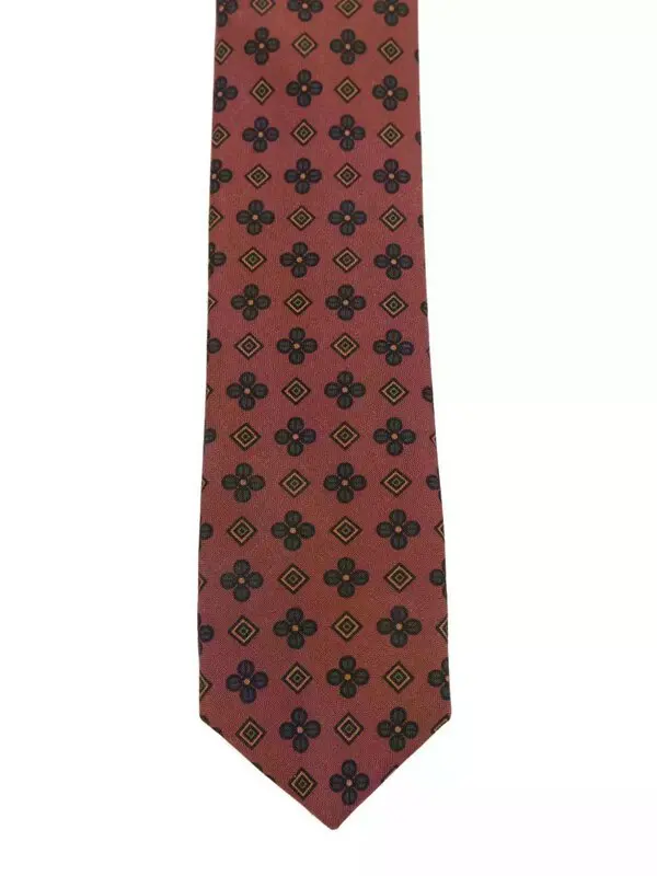 Eleventy Geometric-pattern Silk Tie