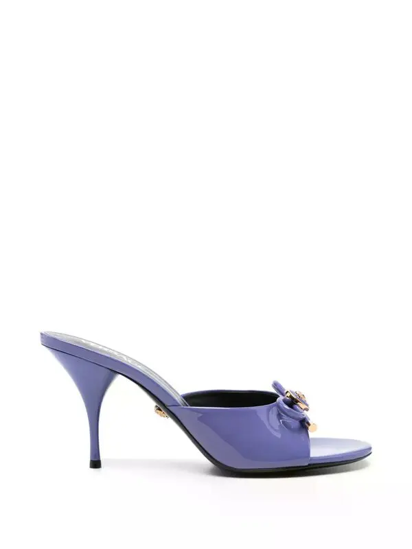 Versace Medusa Patent Leather Mules - Purple