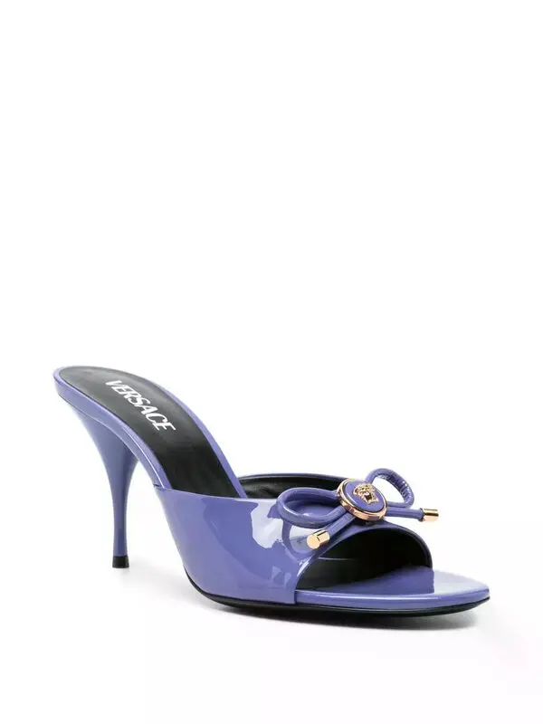 Versace Medusa Patent Leather Mules - Purple
