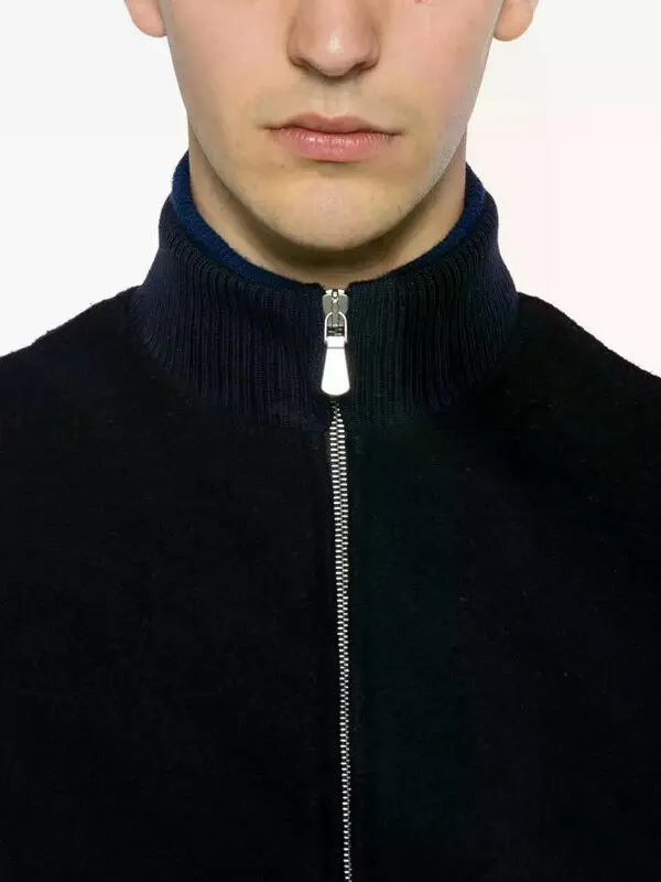 Eleventy Ribbed-knit Panelled Jacket