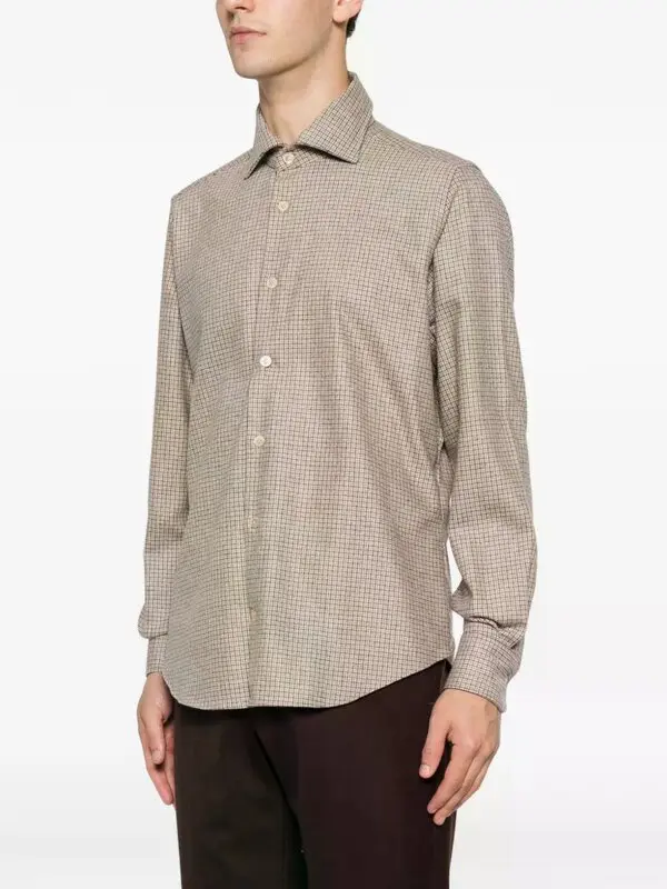 Eleventy Check-pattern Long-sleeve Shirt