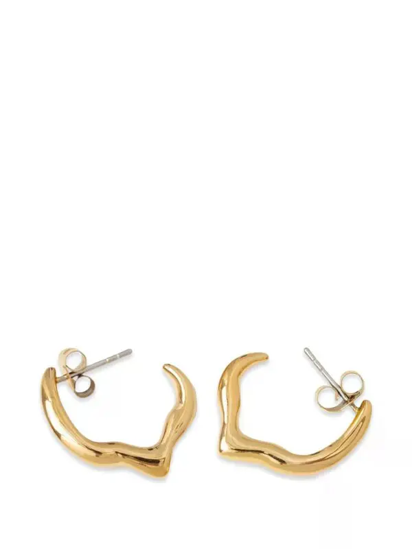 TRUSSARDI Organic Shape Hoop Earrings - Gold