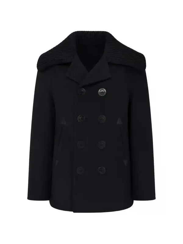 Dsquared2 Ribbed-knit Collar Double-breasted Coat