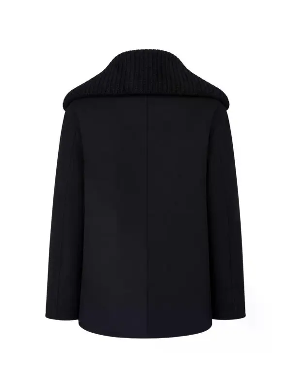 Dsquared2 Ribbed-knit Collar Double-breasted Coat