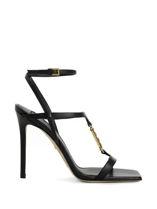 Elisabetta Franchi Logo-plaque Stiletto Sandals - Black