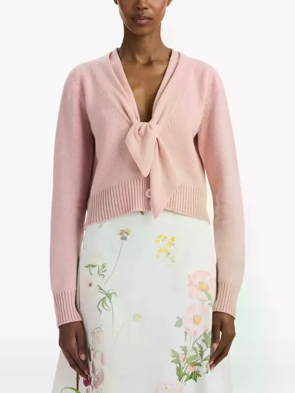 Oscar De La Renta Tie-neck Wool Cardigan