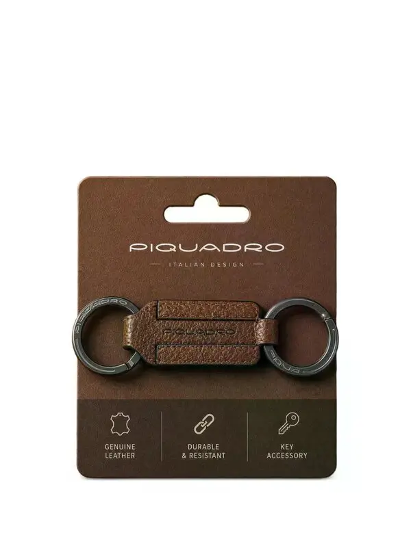 PIQUADRO Logo-engraved Leather Keyring