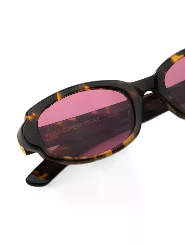 RETROSUPERFUTURE Esatto Tortoiseshell-effect Oval-frame Sunglasses